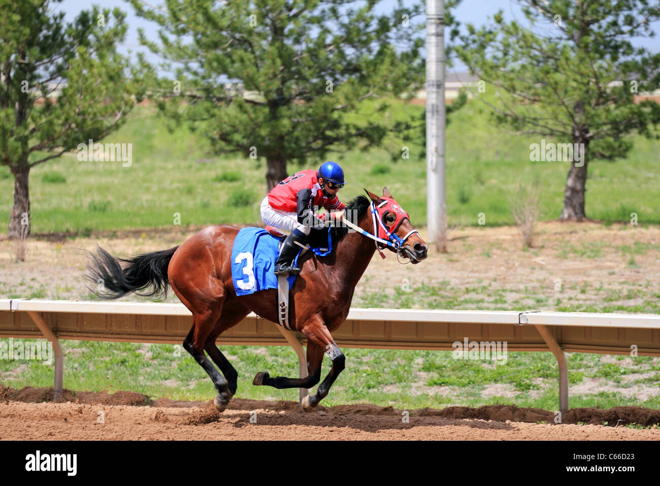 Aurora, Colorado - Horse races at Arapahoe Park Race Track Stock Photo ...