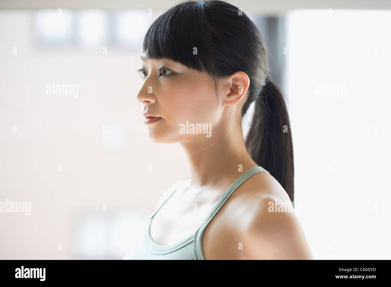 Person ponytail profile studio hi-res stock photography and images - Alamy