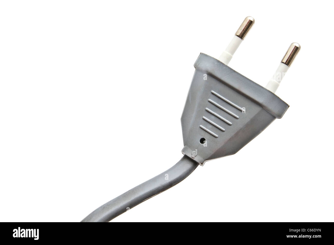 Gray electric plug isolated on white background Stock Photo - Alamy