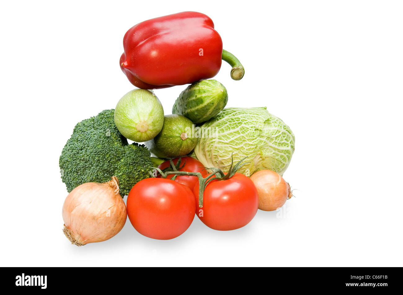 Heap of fresh vegetables it is isolated on a white background Stock ...