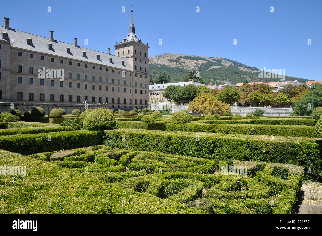 The Gardens: El Escorial Palace, Spain Stock Photo - Alamy