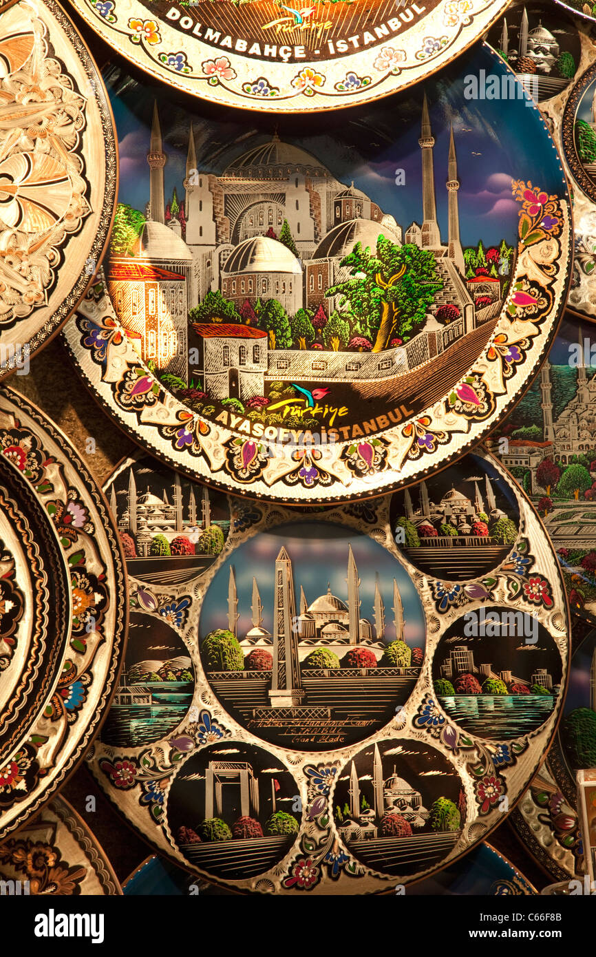 Turkey, Istanbul, Sultanahmet, Grand Bazaar, Ceramic Crockery Shop ...