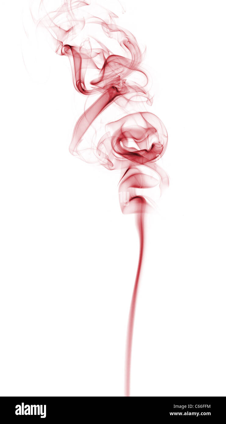 Red smoke, photo on the white background Stock Photo - Alamy