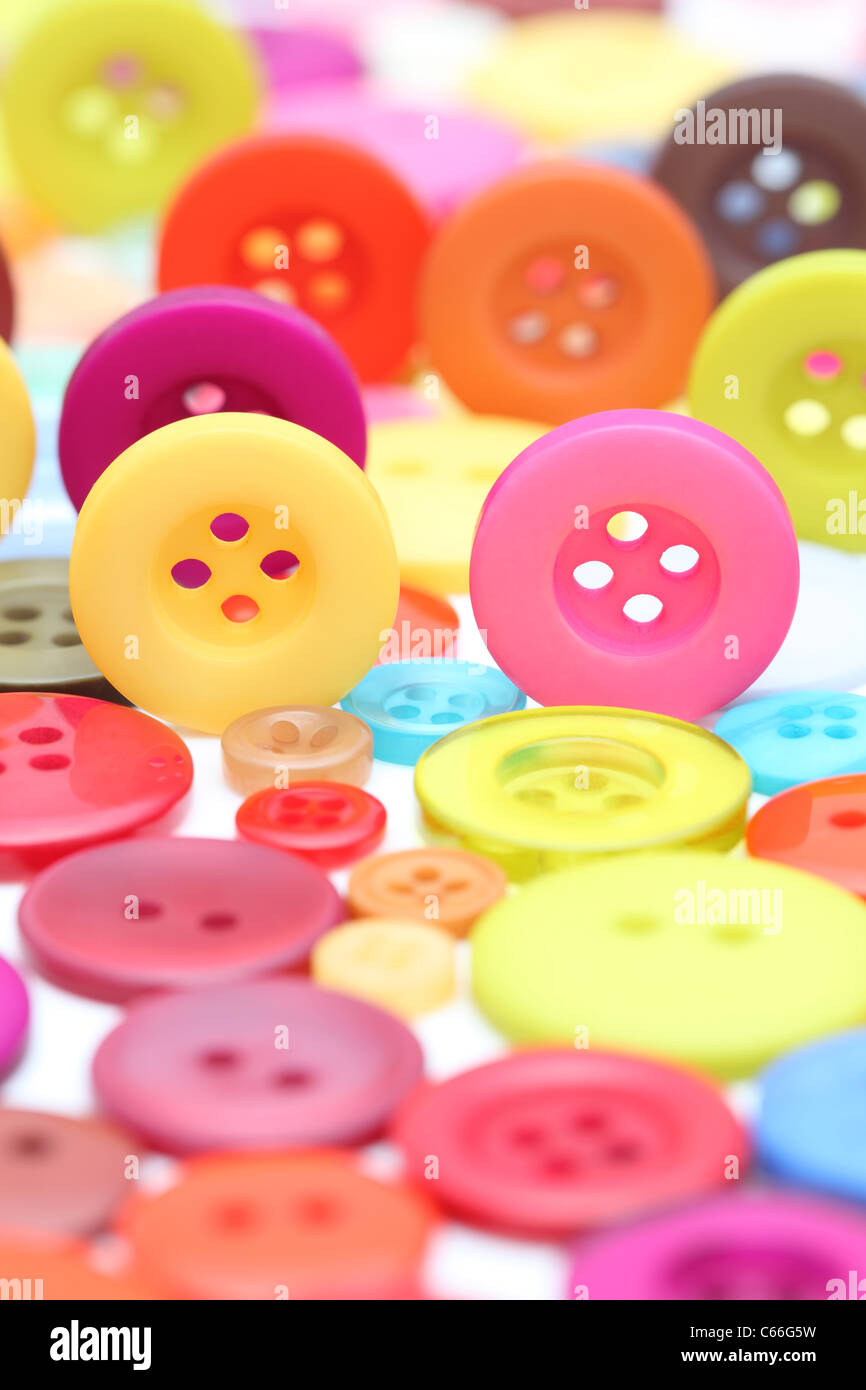 Colorful buttons on white Stock Photo - Alamy