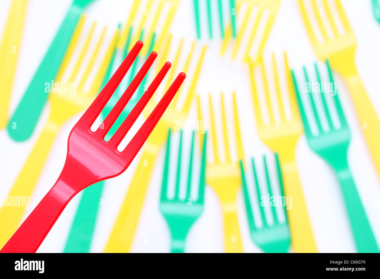 Colorful plastic forks Stock Photo - Alamy