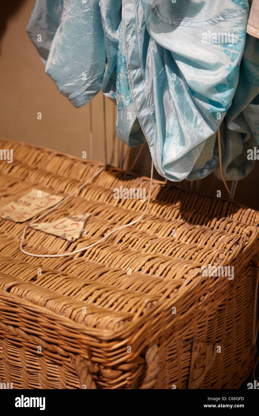World War II Parachute and Wicker Basket Stock Photo - Alamy