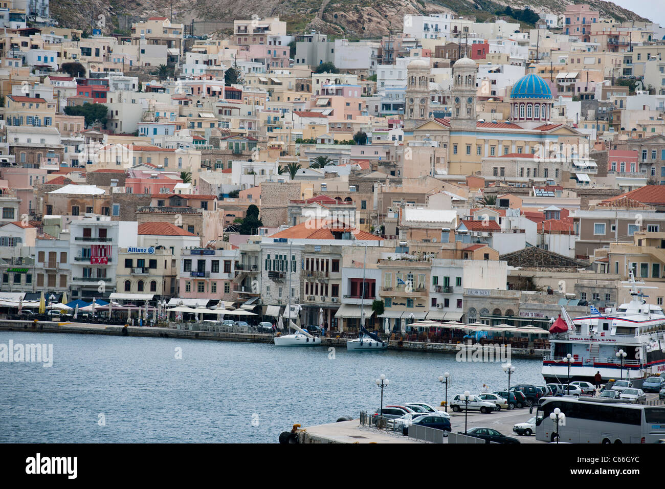 Syros,Architecture,Buildings,Town Cafes,Restaurants,Harbour,Harbor ...