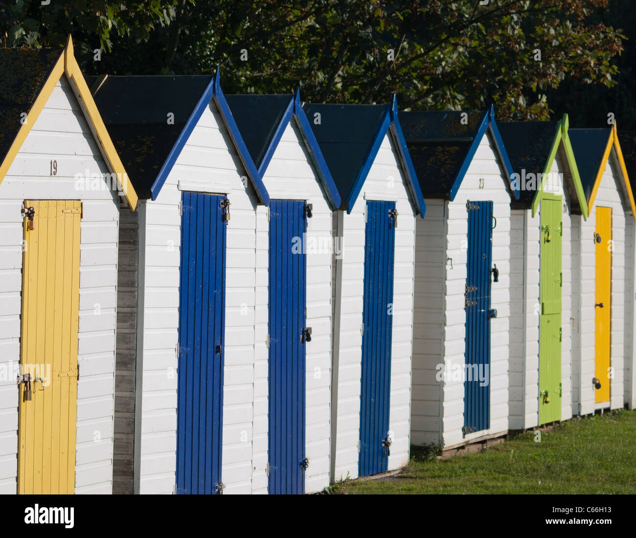Devon Beach huts Stock Photo - Alamy