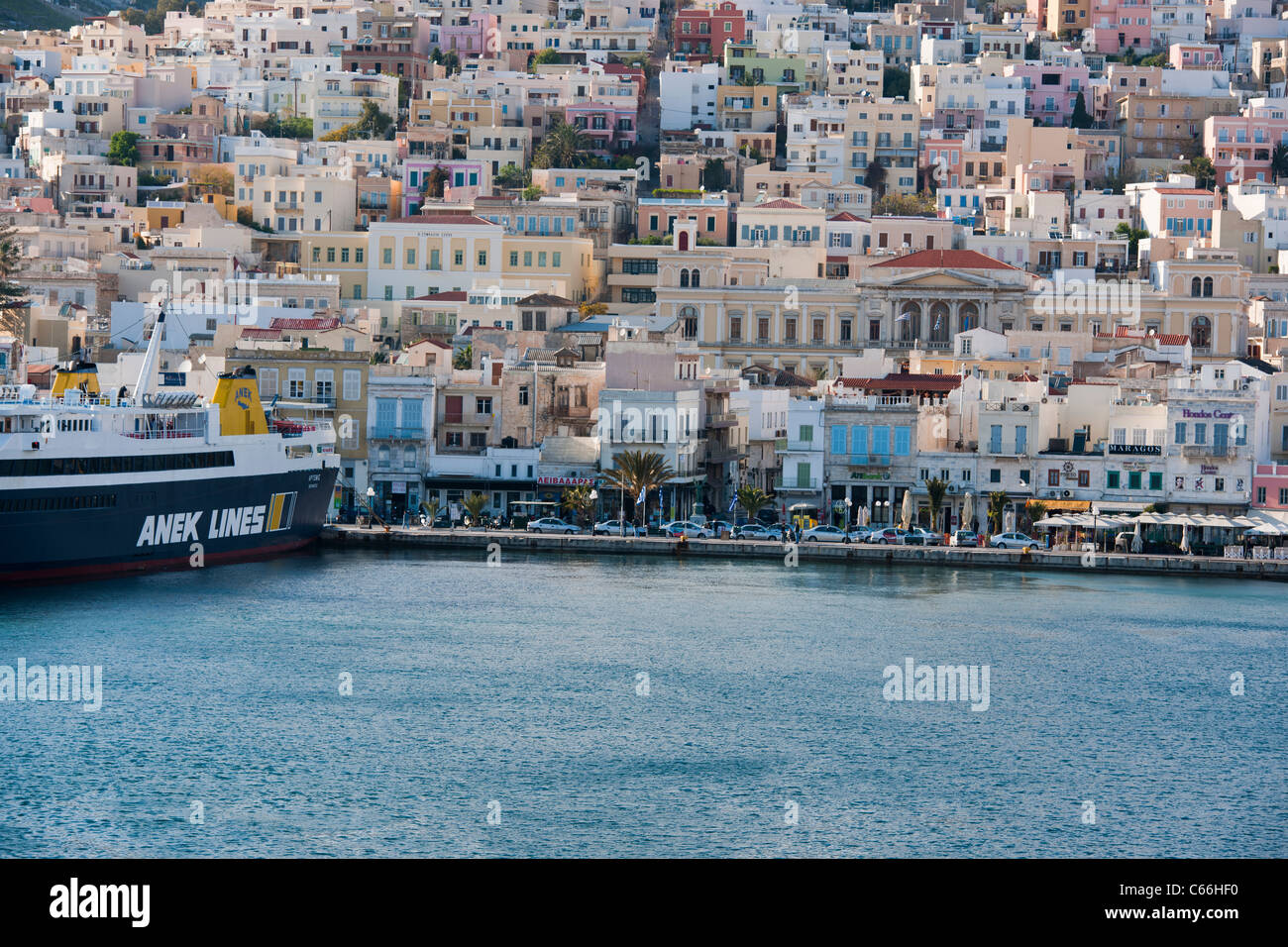 Syros,Architecture,Buildings,Town Cafes,Restaurants,Harbour,Harbor ...