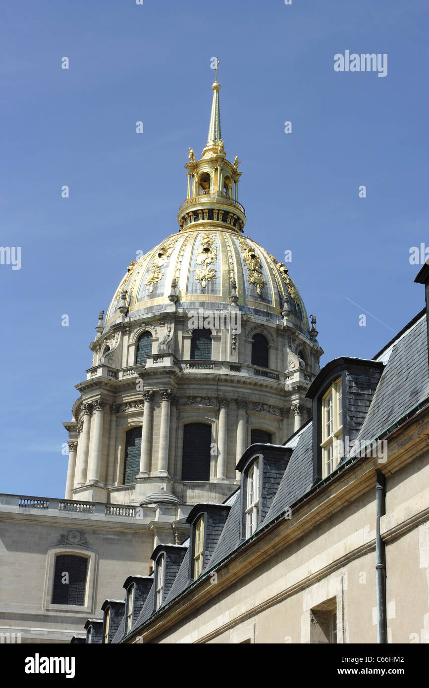 A view of the gilded dome of the church of Les Invalides in Paris, the ...