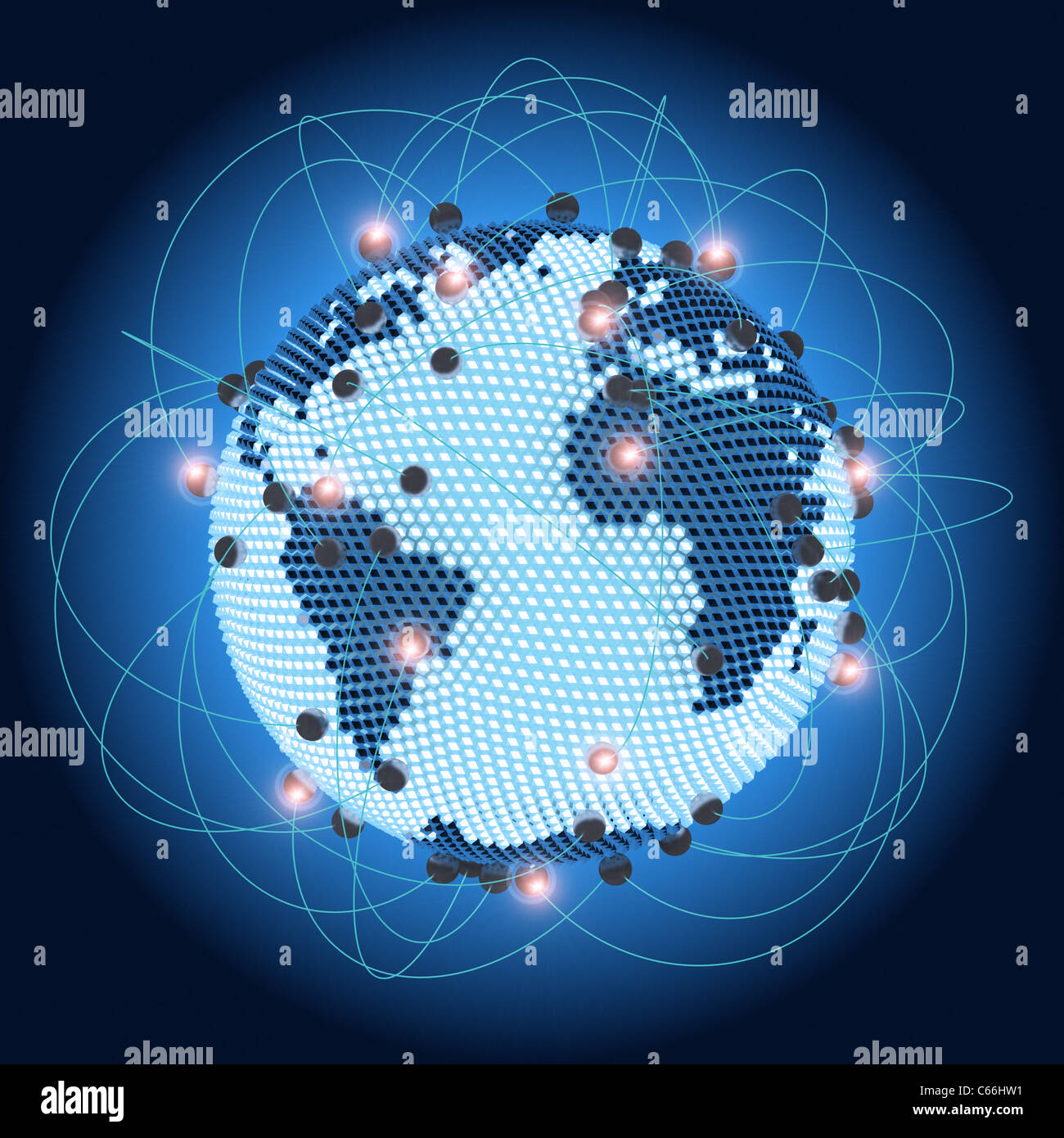 Earth in a web Stock Photo - Alamy