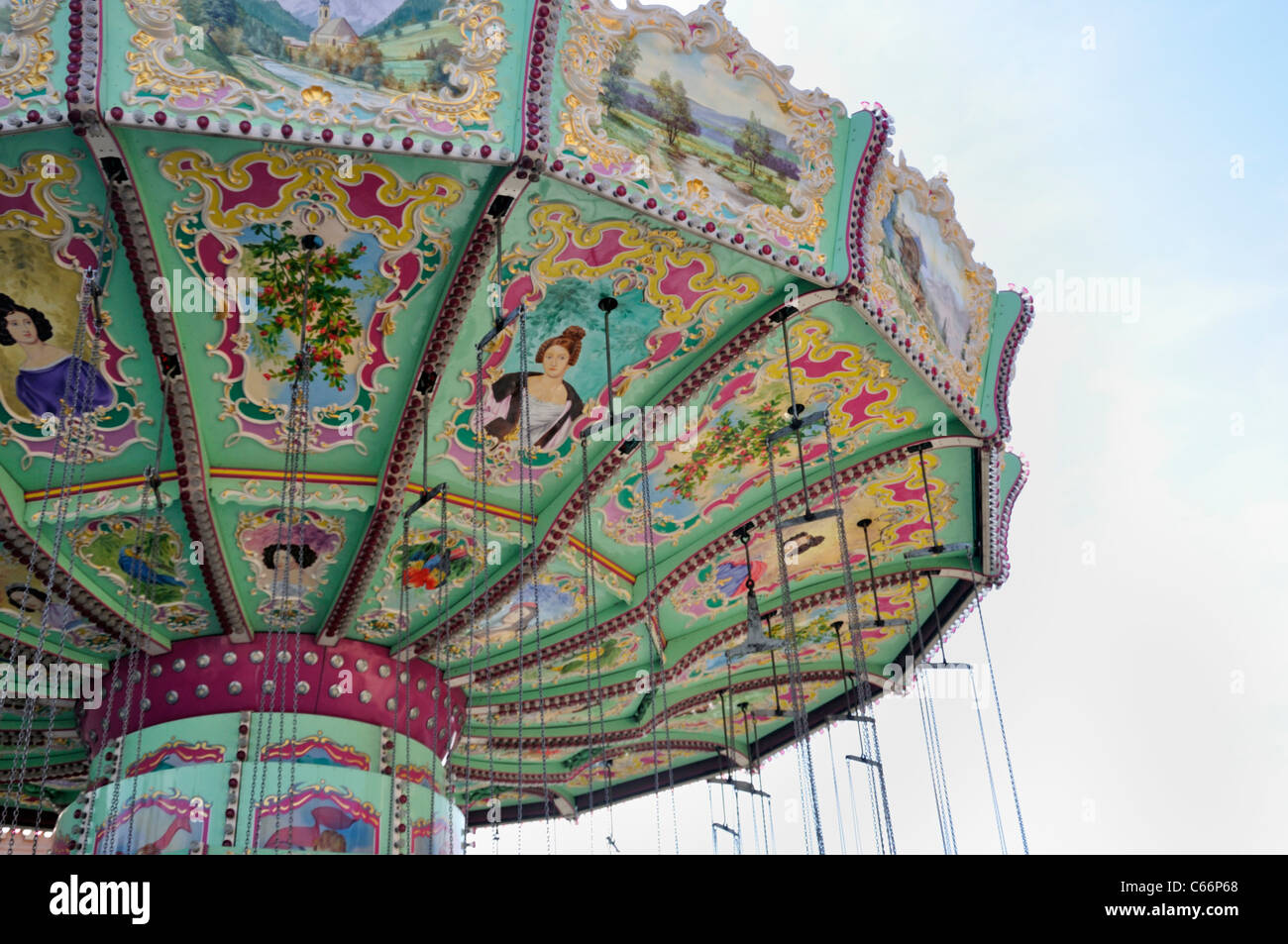 Chairoplane or swing carousel at the Prater, Vienna, Austria, Europe ...