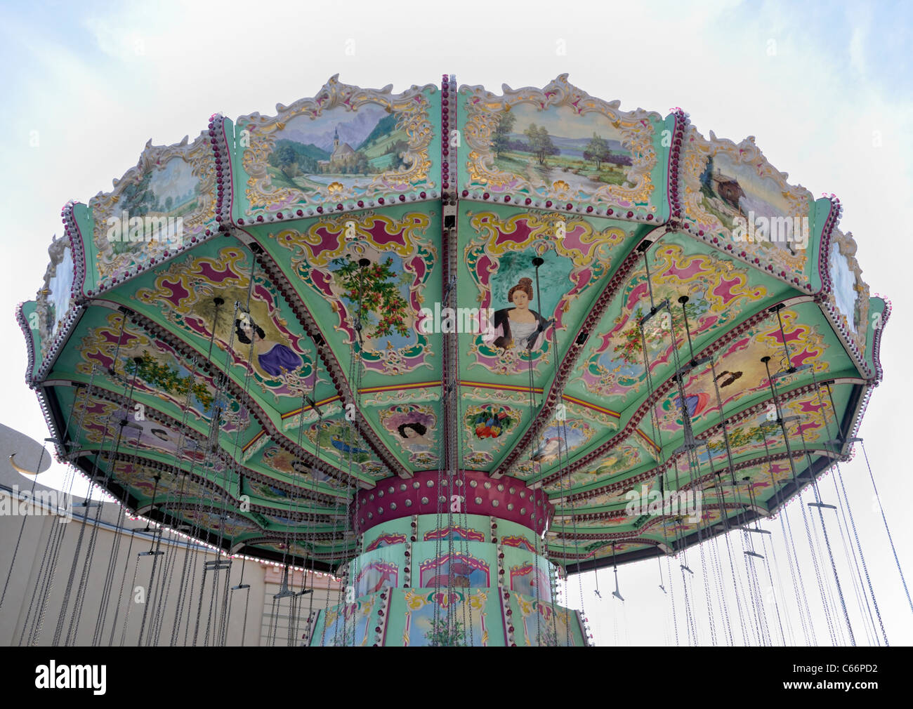 Chairoplane or swing carousel at the Prater, Vienna, Austria, Europe ...