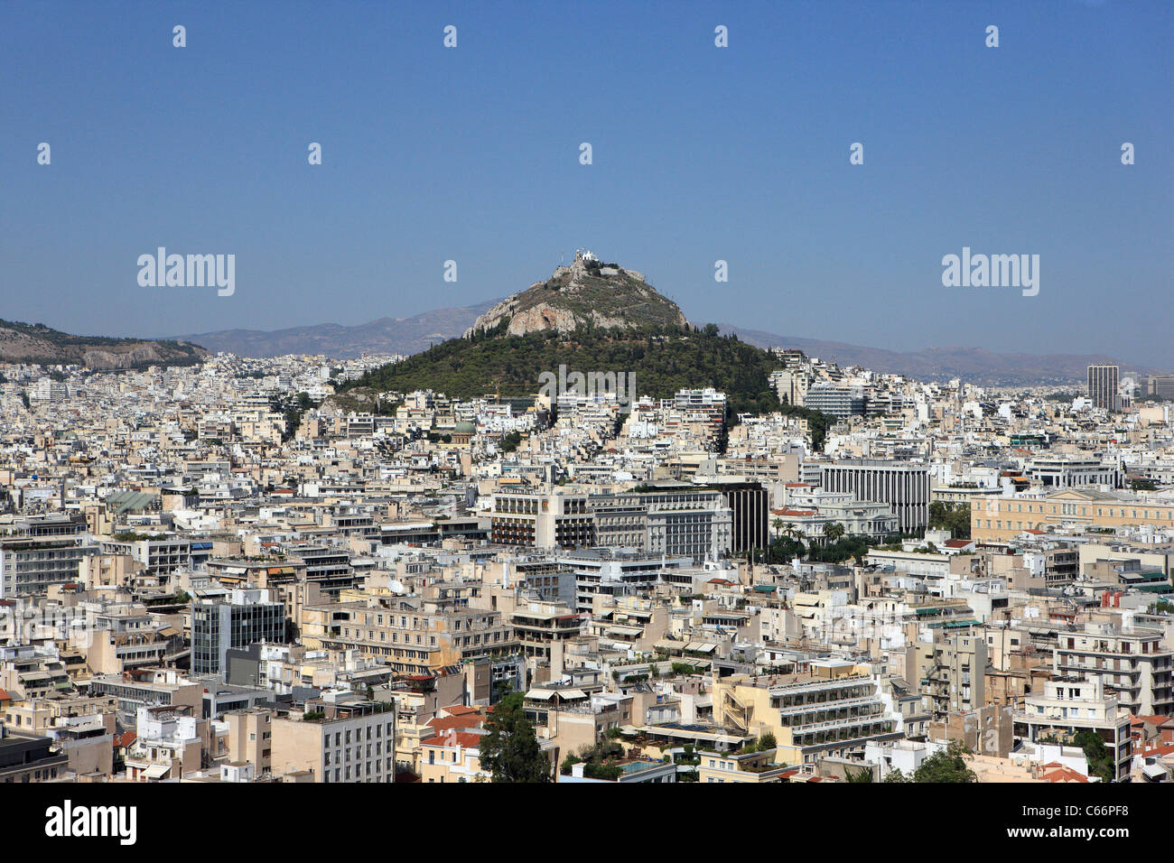 Lycabettus hill view from acropolis hi-res stock photography and images ...