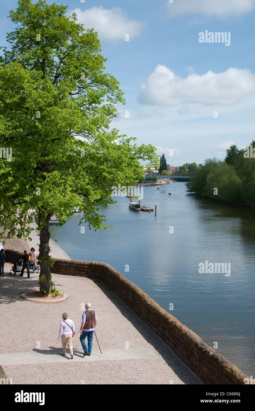 View of the beautiful River Dee in the city of Chester, Cheshire ...