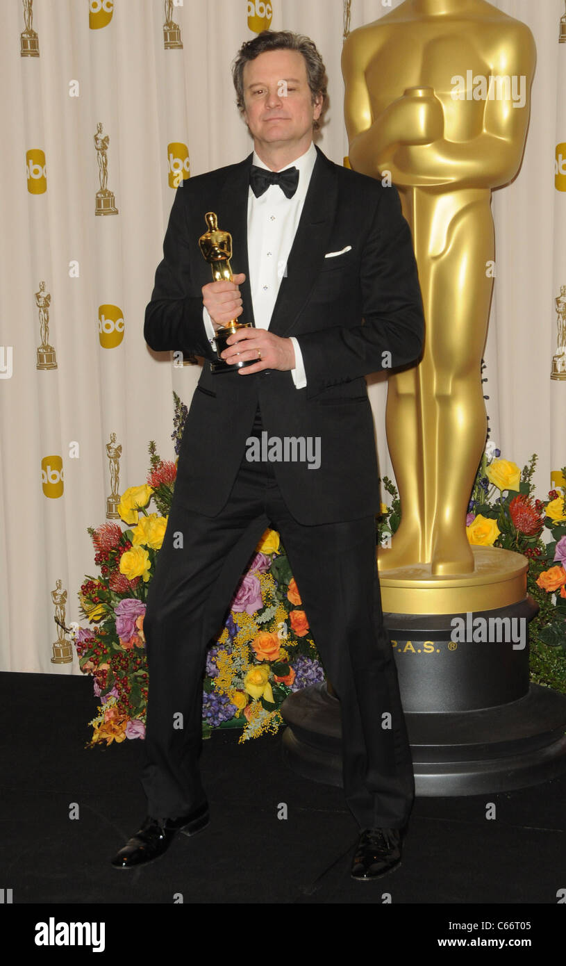 Colin firth with his best actor award hi-res stock photography and ...