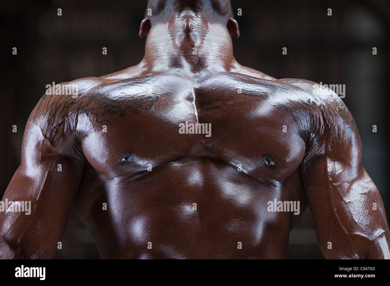 Close up of athlete’s muscular chest Stock Photo - Alamy