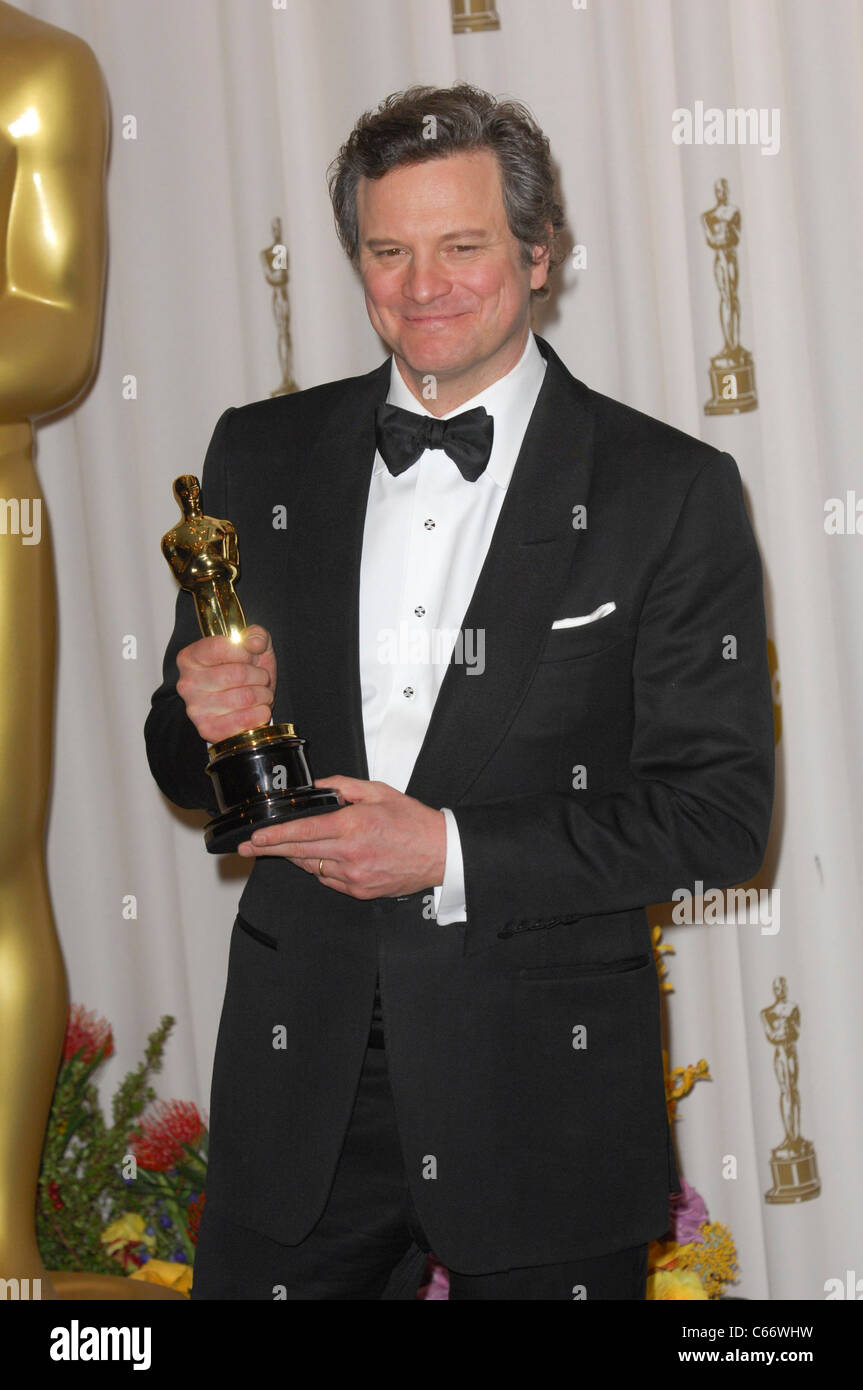Colin firth with his best actor award hi-res stock photography and ...