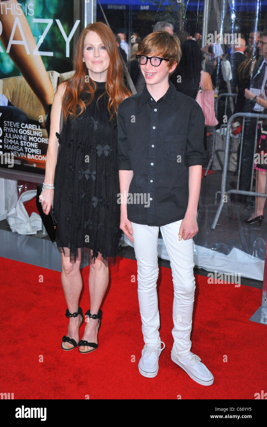 Julianne Moore, son Caleb Freundlich at arrivals for Crazy, Stupid ...