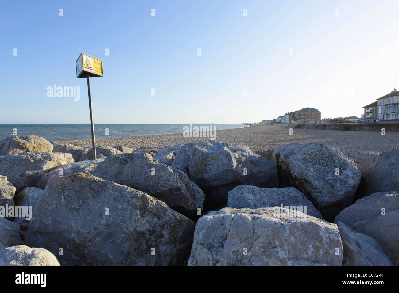 Rock outcrop Hythe beach Kent Stock Photo - Alamy