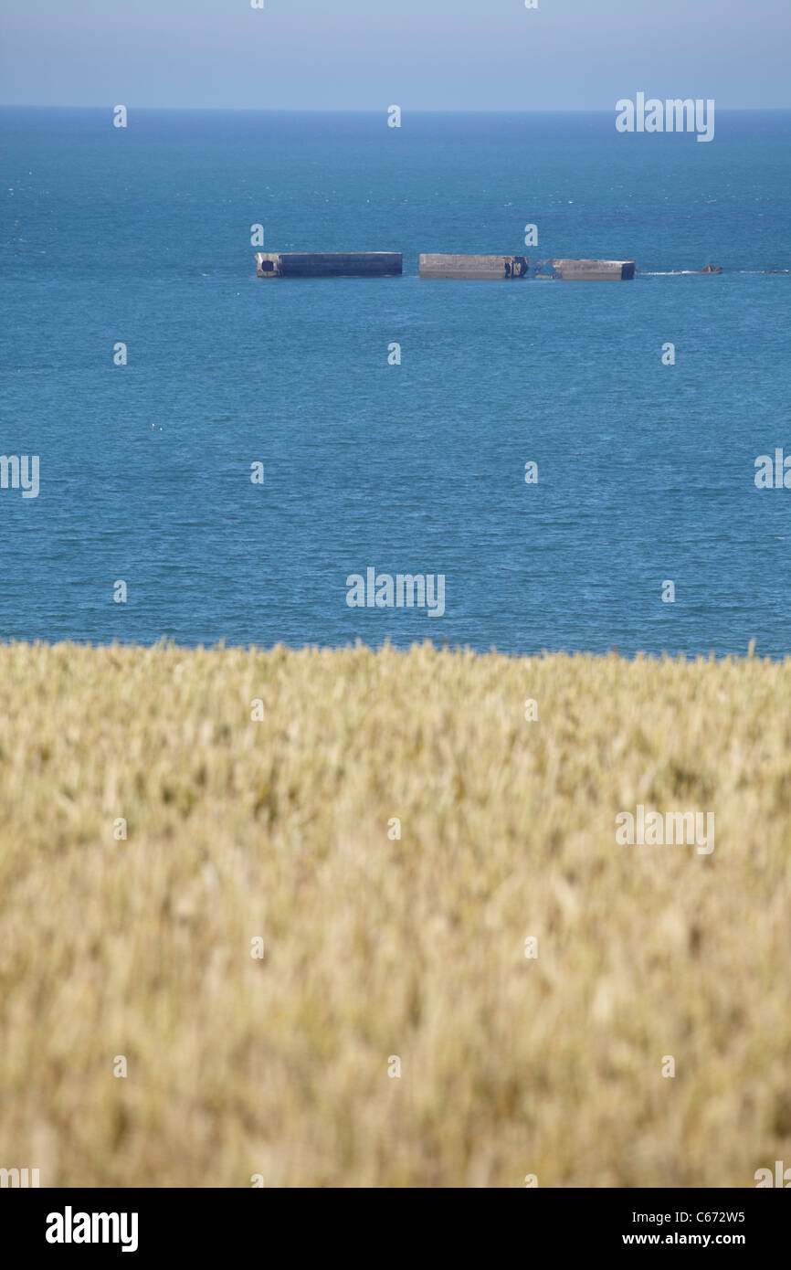Surrounding area overlooking the infamous Omaha Beach, Normandy Stock ...