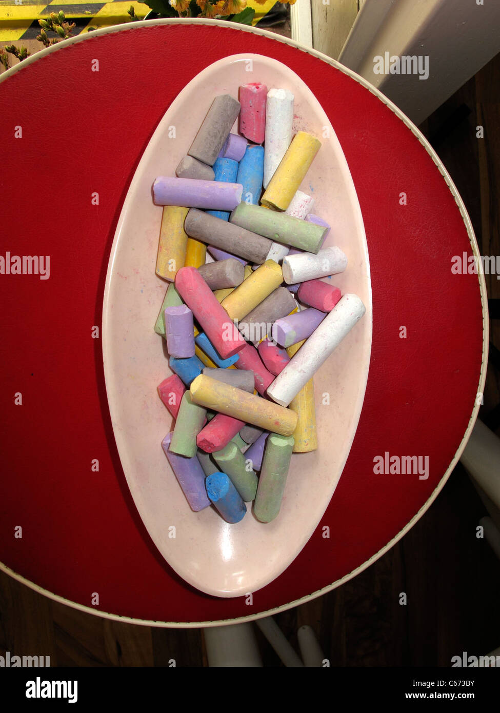 Colorful chalks for children Stock Photo - Alamy