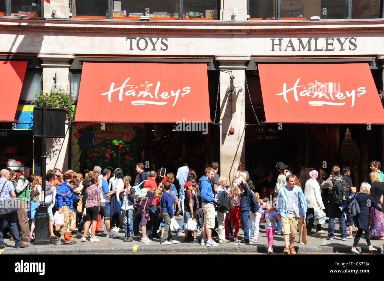 Hamleys Toy store outside crowds tourists shoppers Stock Photo - Alamy