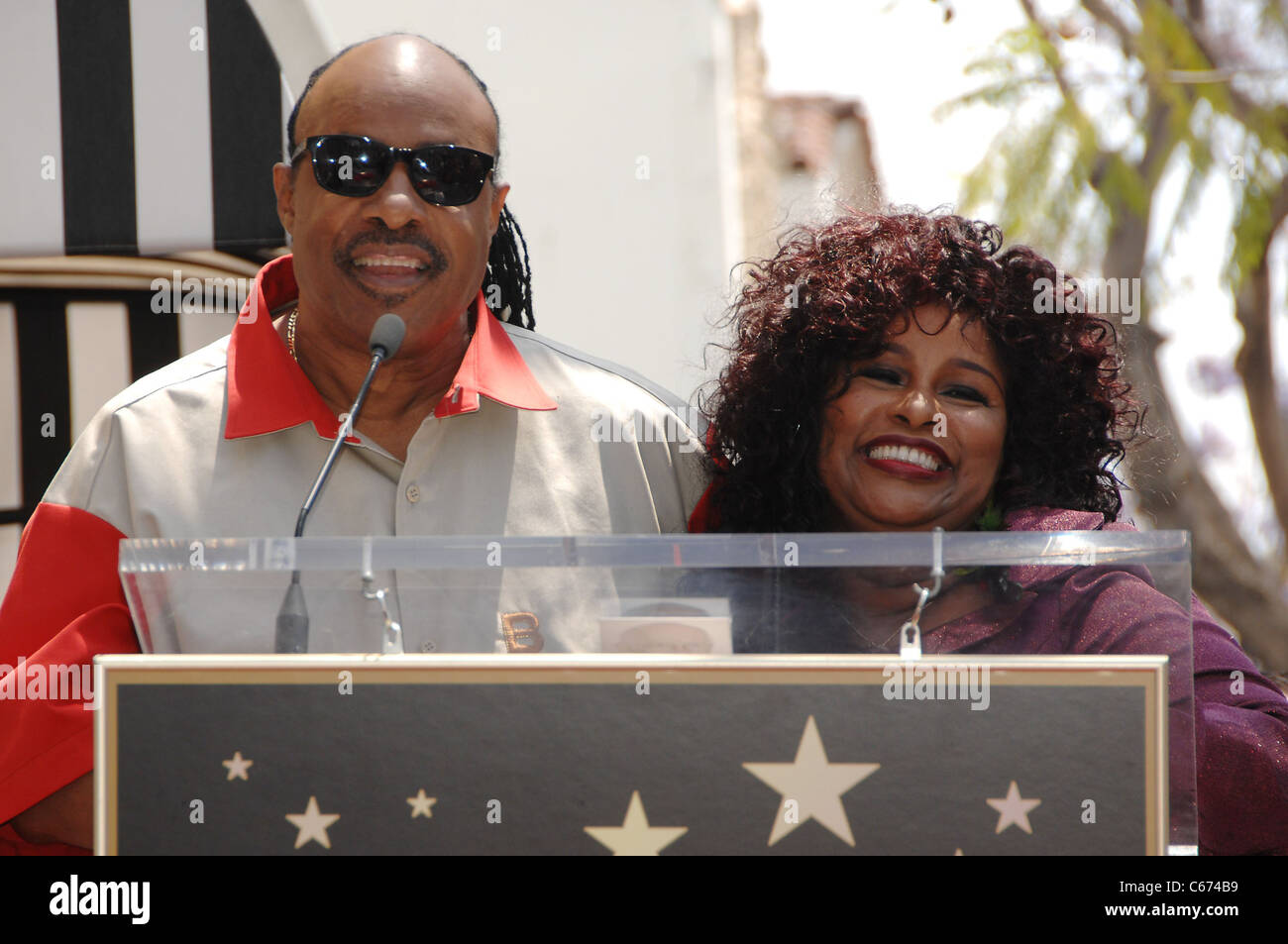 Stevie Wonder, Chaka Khan at the induction ceremony for Star on the ...