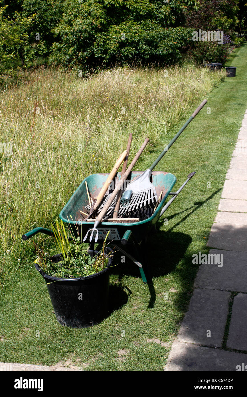 Wheelbarrow gardening tools hi-res stock photography and images - Alamy