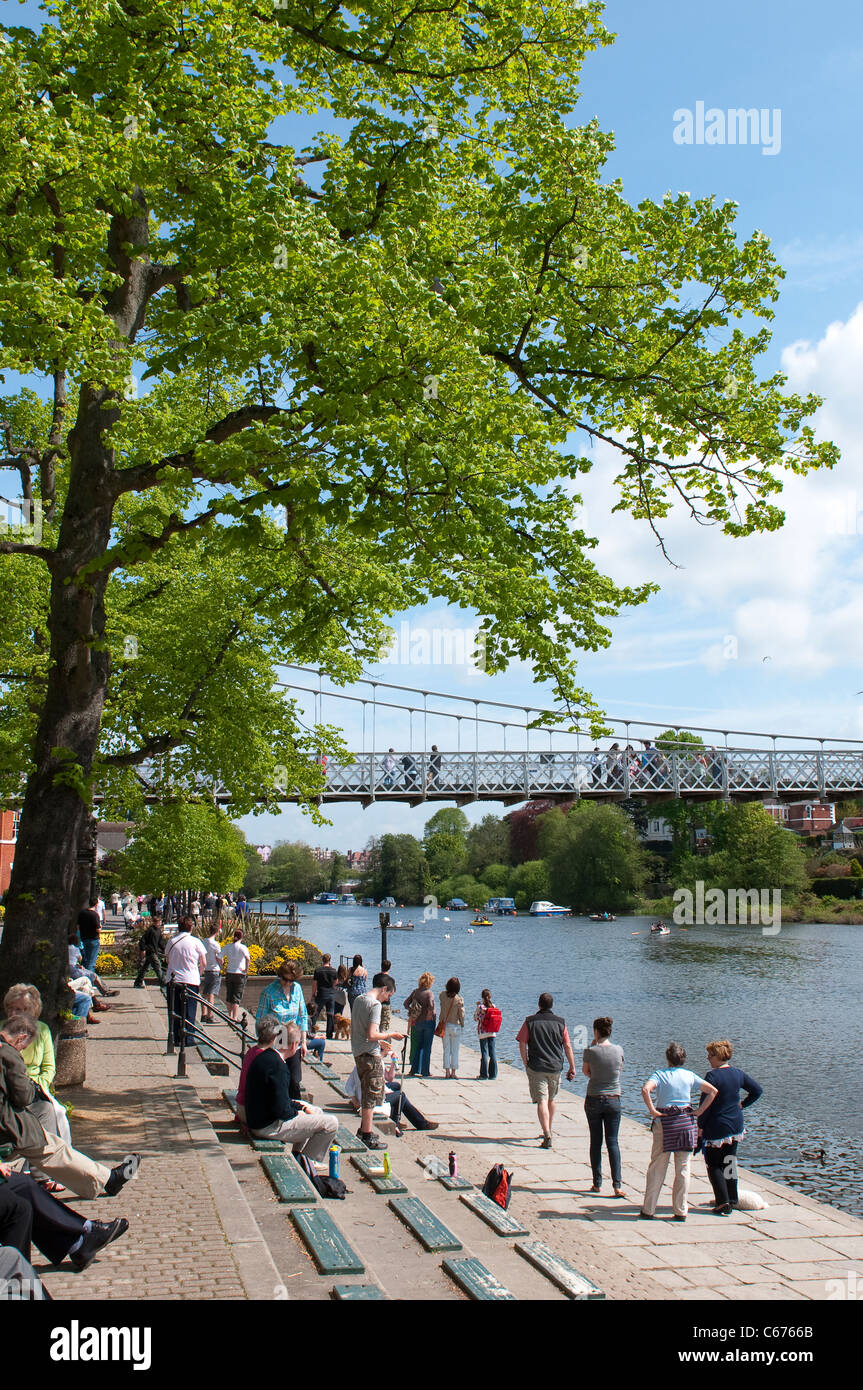 View of the beautiful River Dee in the city of Chester, Cheshire ...