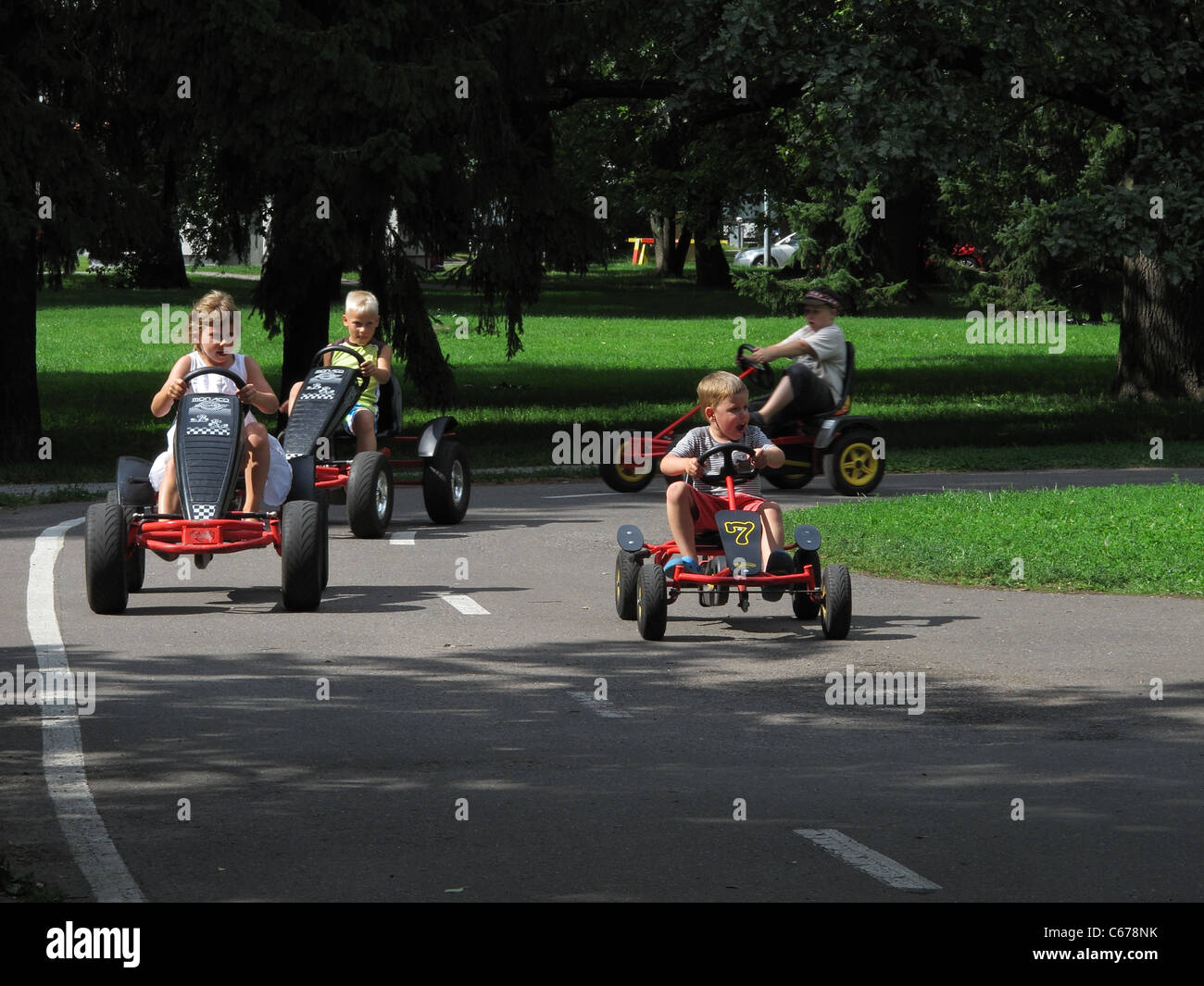 Children School kid learn driving Stock Photo - Alamy