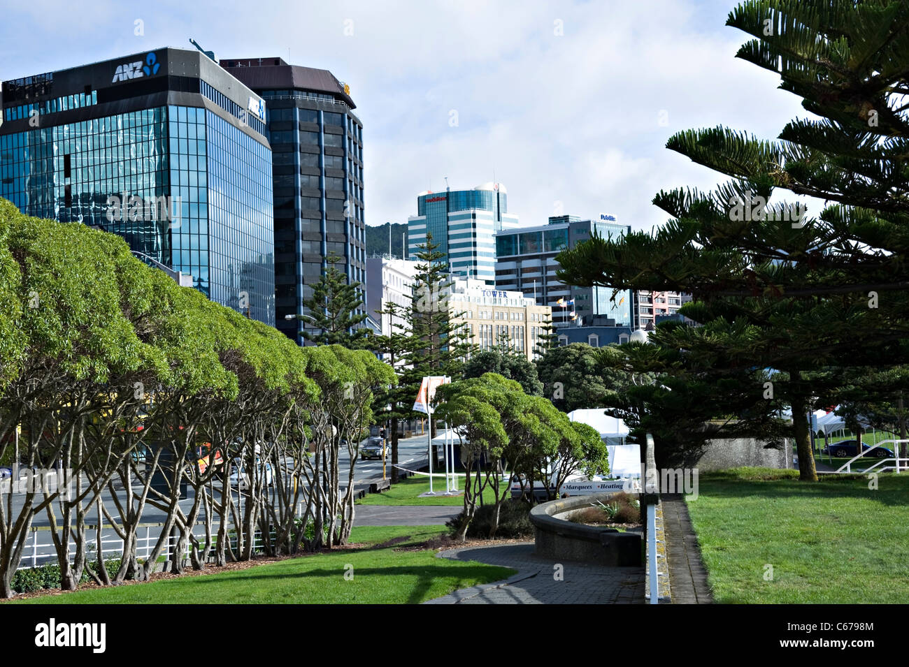 The ANZ Bank High-Rise Tower Building in Lampton Quay with Part of ...