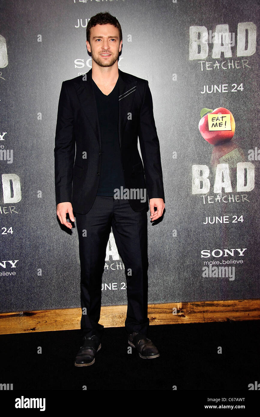 Justin Timberlake at arrivals for BAD TEACHER Premiere, The Ziegfeld ...