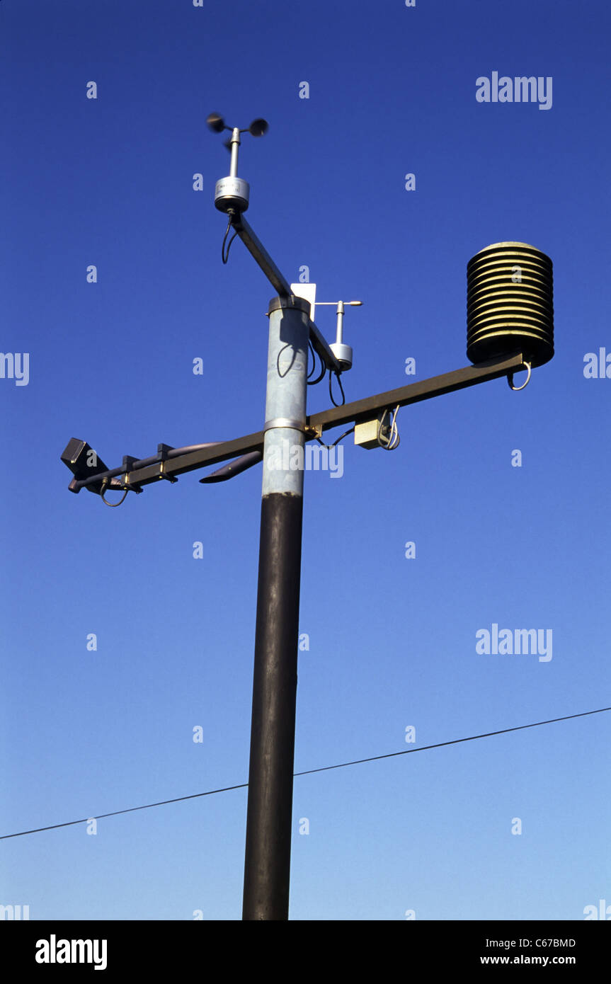 roadside environmental monitoring station in a rural setting with ...