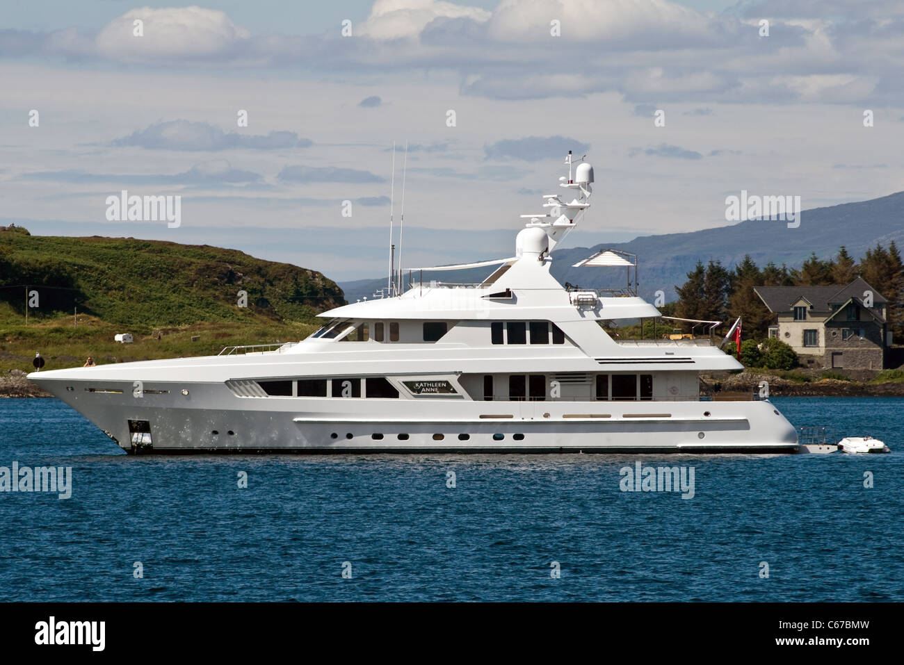 CRUISER AT ANCHOR Stock Photo - Alamy