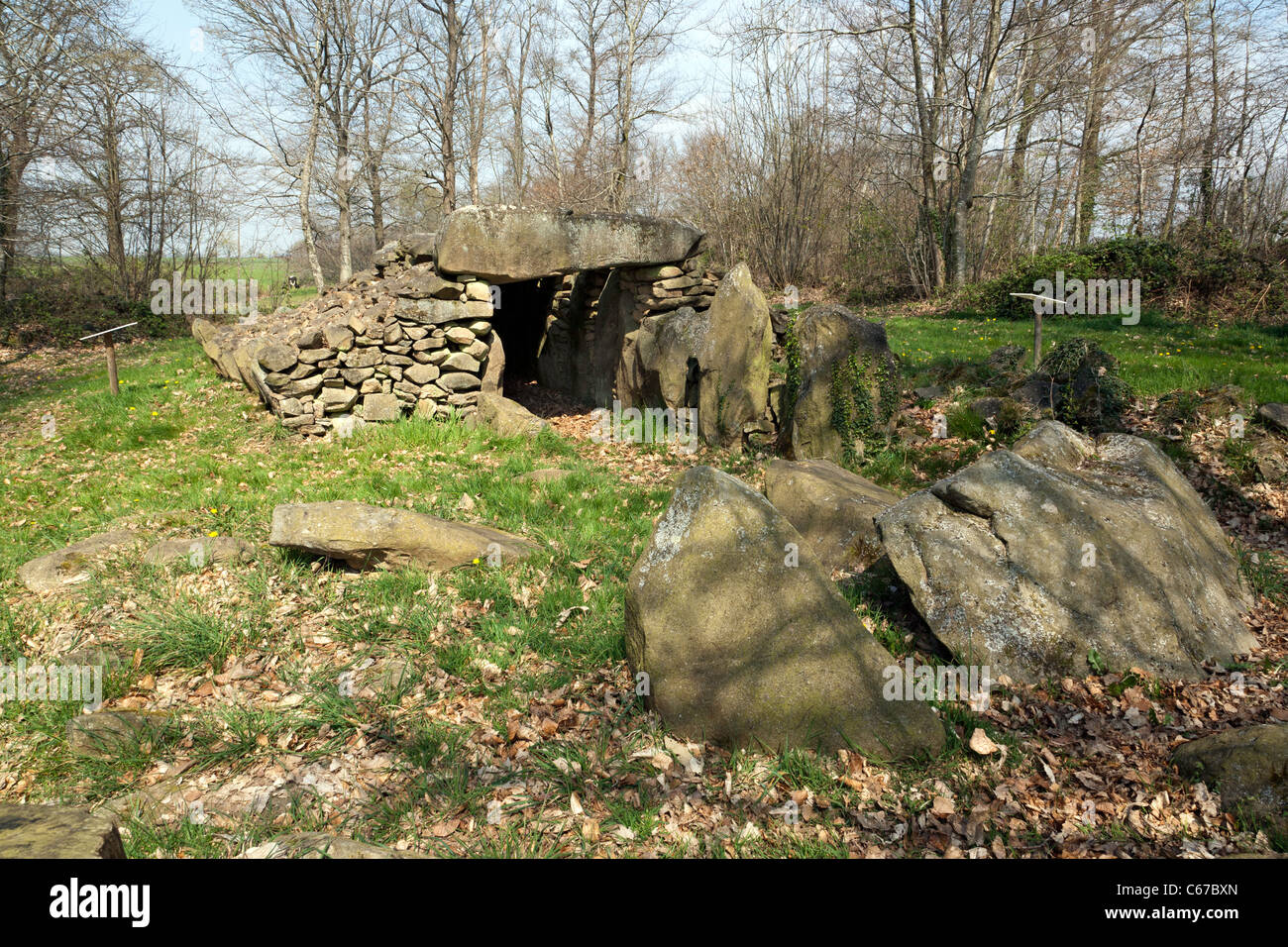 Neolithic burial chamber in northern France Stock Photo - Alamy