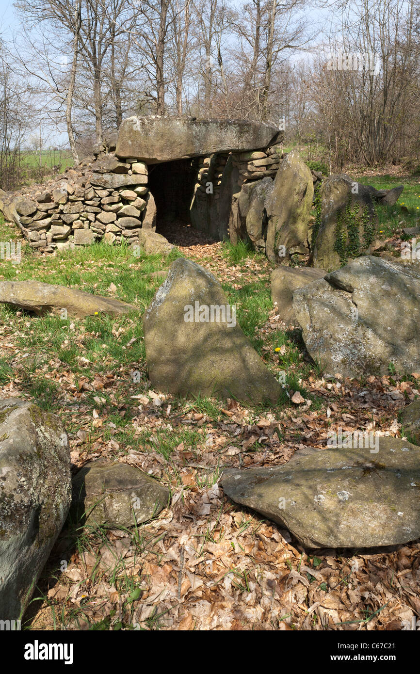 Neolithic burial chamber in northern France Stock Photo - Alamy