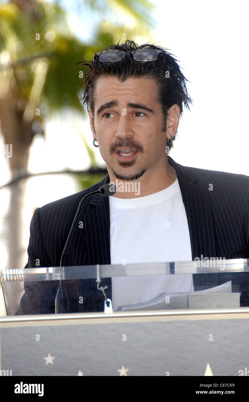 Colin Farrell at the induction ceremony for Star on the Hollywood Walk ...