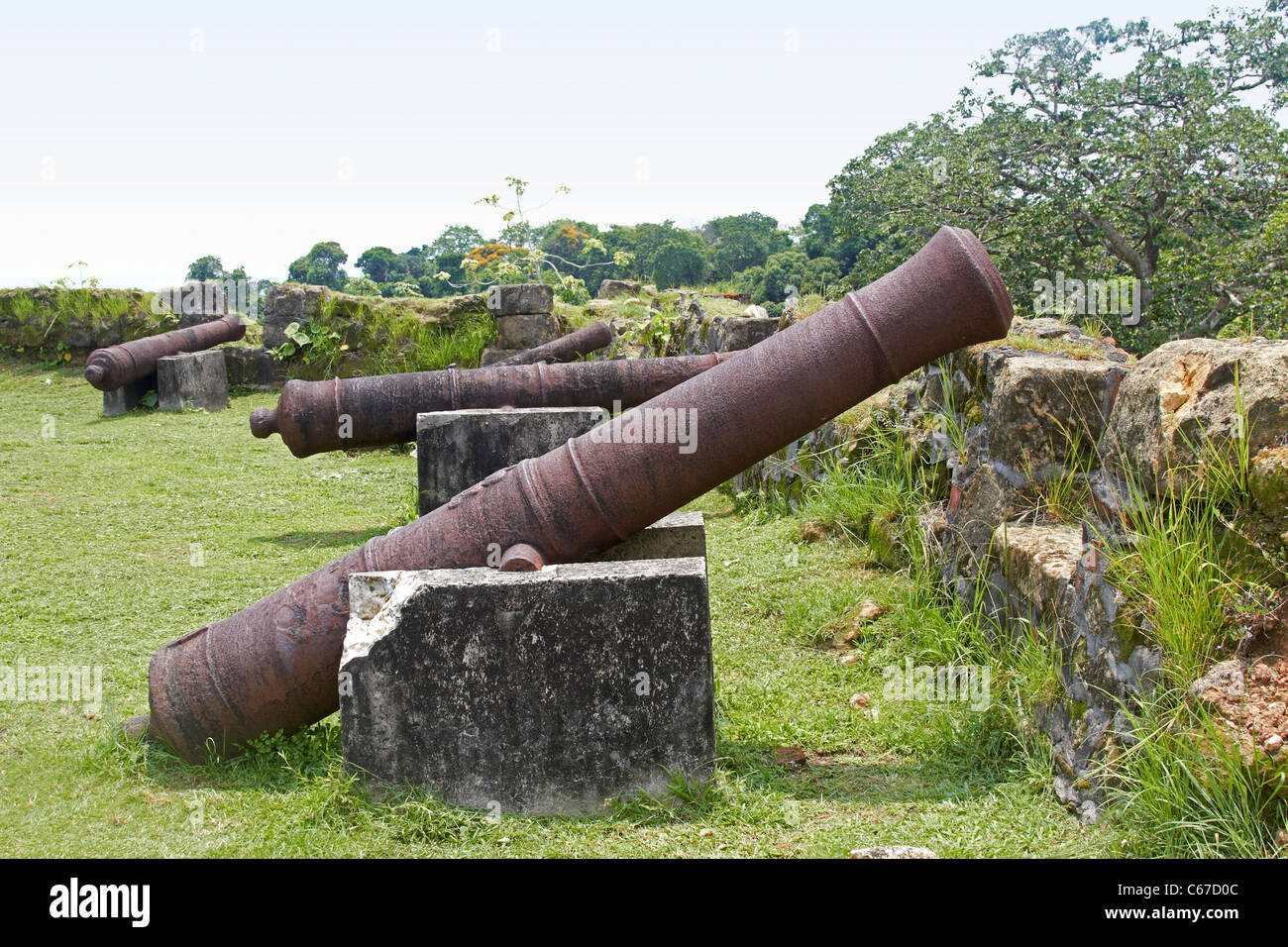 Cannons at the Spanish Fort at San Lorenzo, Republic of Panama Stock ...