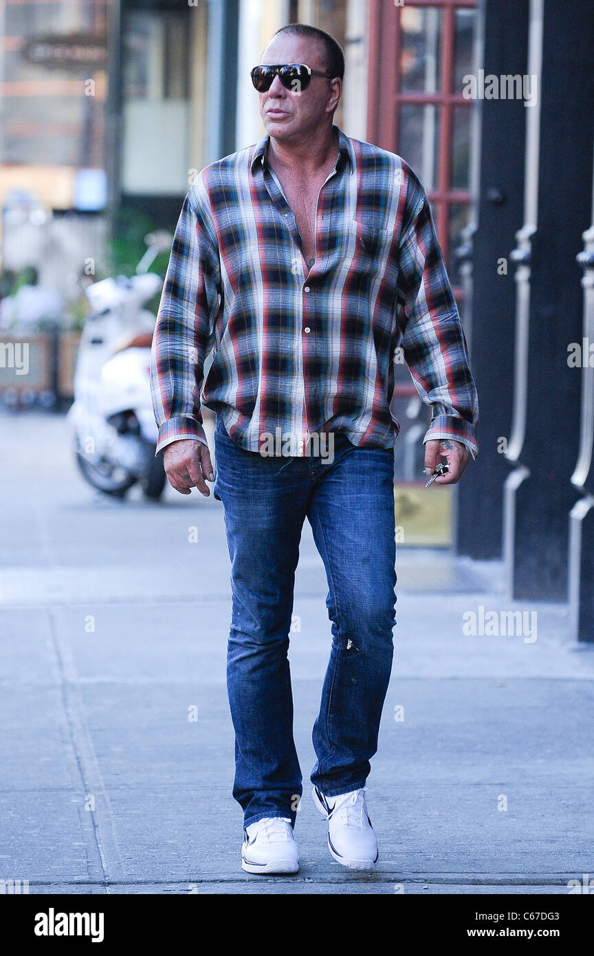 Mickey Rourke, walks in the Meatpacking District out and about for ...