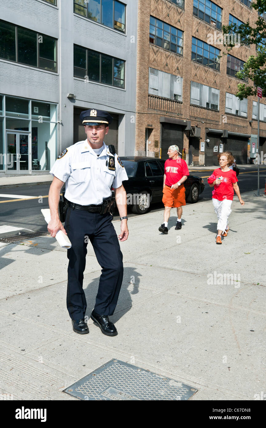 Italian American New York police officer in summer uniform & trim ...