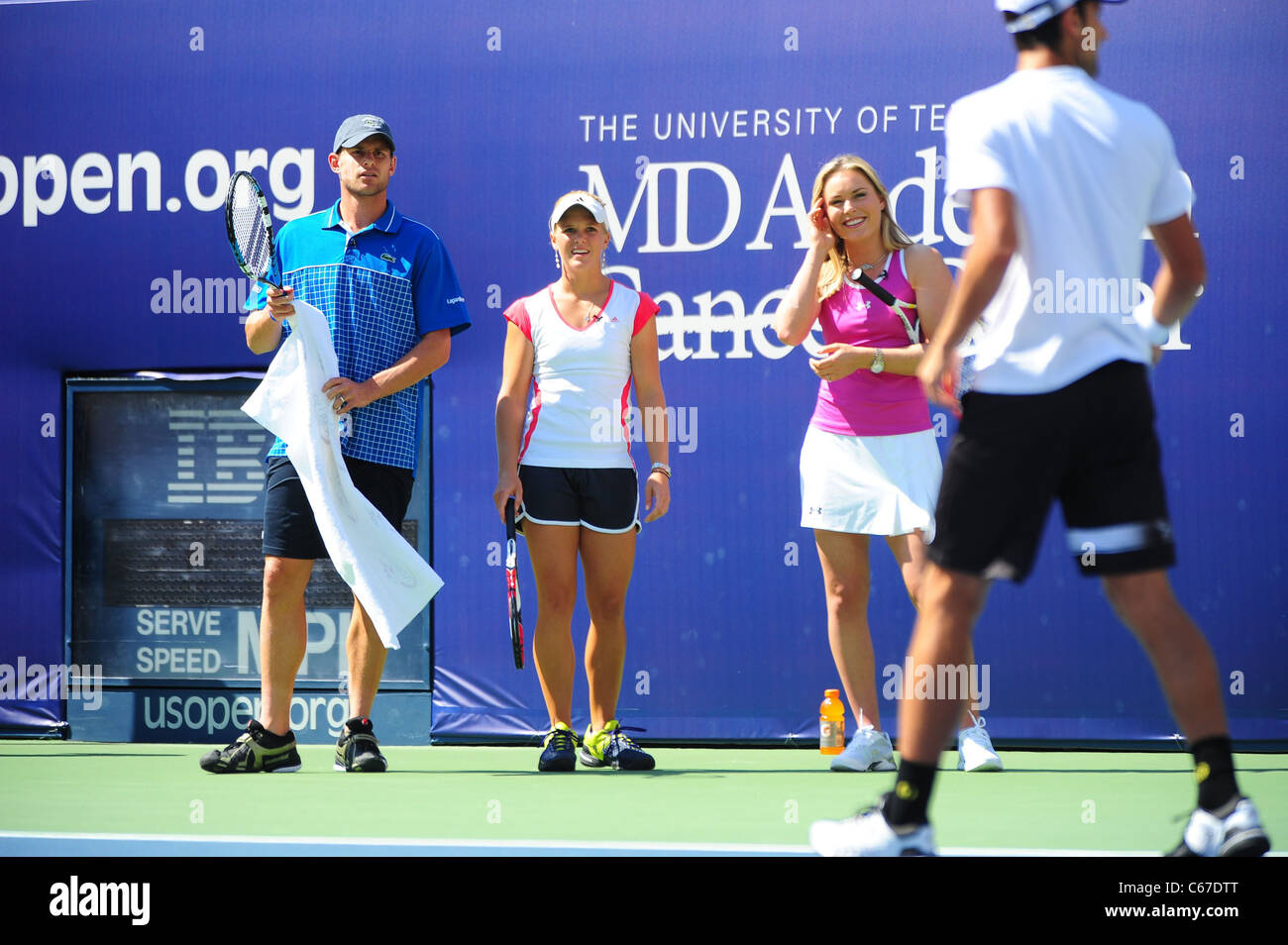 Andy Roddick, Melanie Oudin, Lindsey Vonn, Novak Djokovic at a public ...