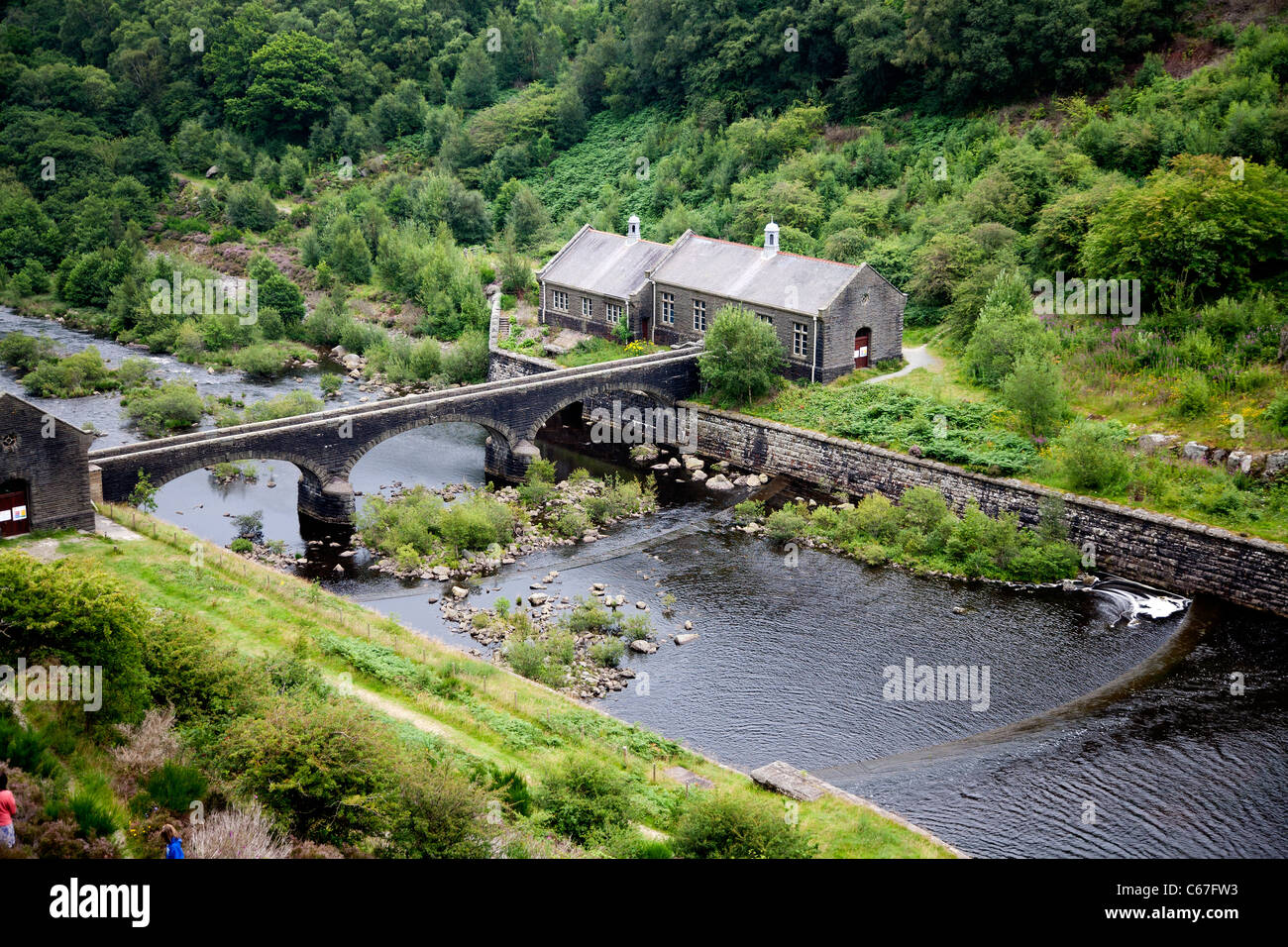 bridge over river in Wales Stock Photo - Alamy