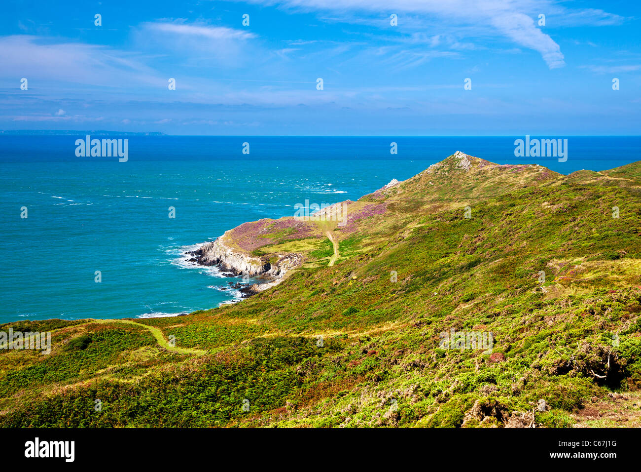 Morte Point near Morthoe, Woolacombe with a view over the Bristol ...