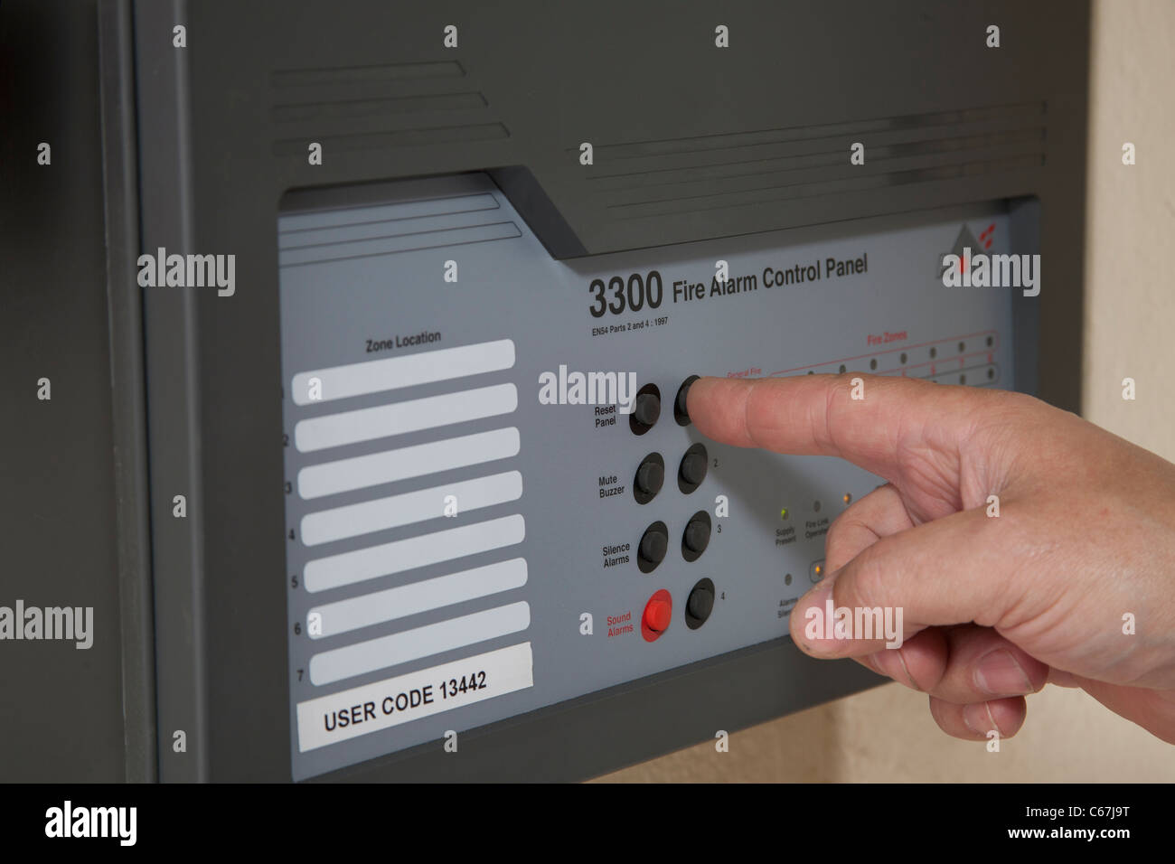 Labelled Conventional Communal EN54 Fire Alarm Control Panel Stock ...