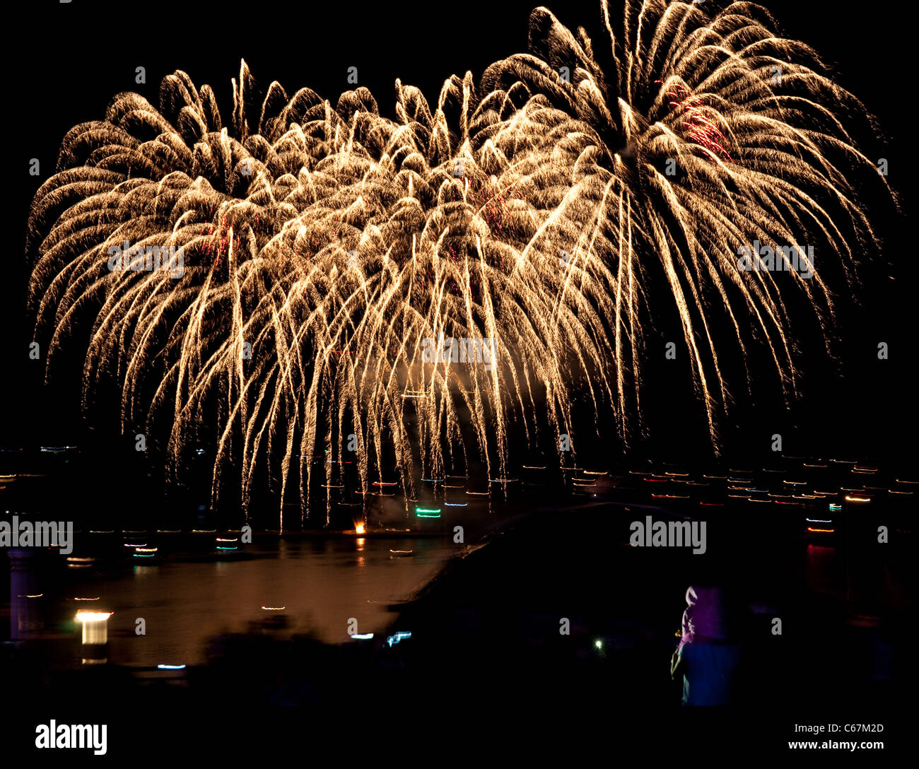 Firework display over Plymouth Sound 2011 Stock Photo - Alamy