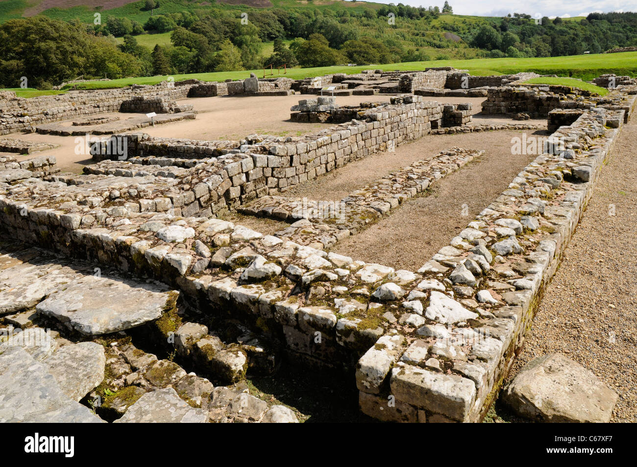 Headquarters building (principia), in the Roman fort of Vindolanda ...