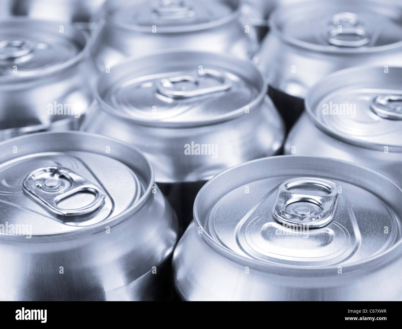 Several soda or beer cans. Shallow depth of field Stock Photo - Alamy