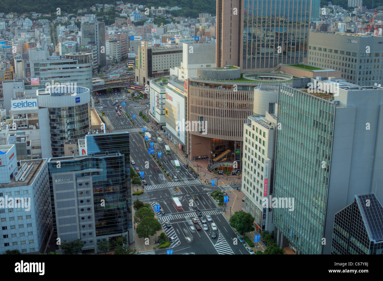 Kobe, Japan downtown cityscape at dusk Stock Photo - Alamy