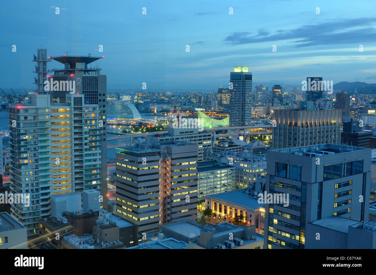 Kobe, Japan downtown cityscape at dusk Stock Photo - Alamy
